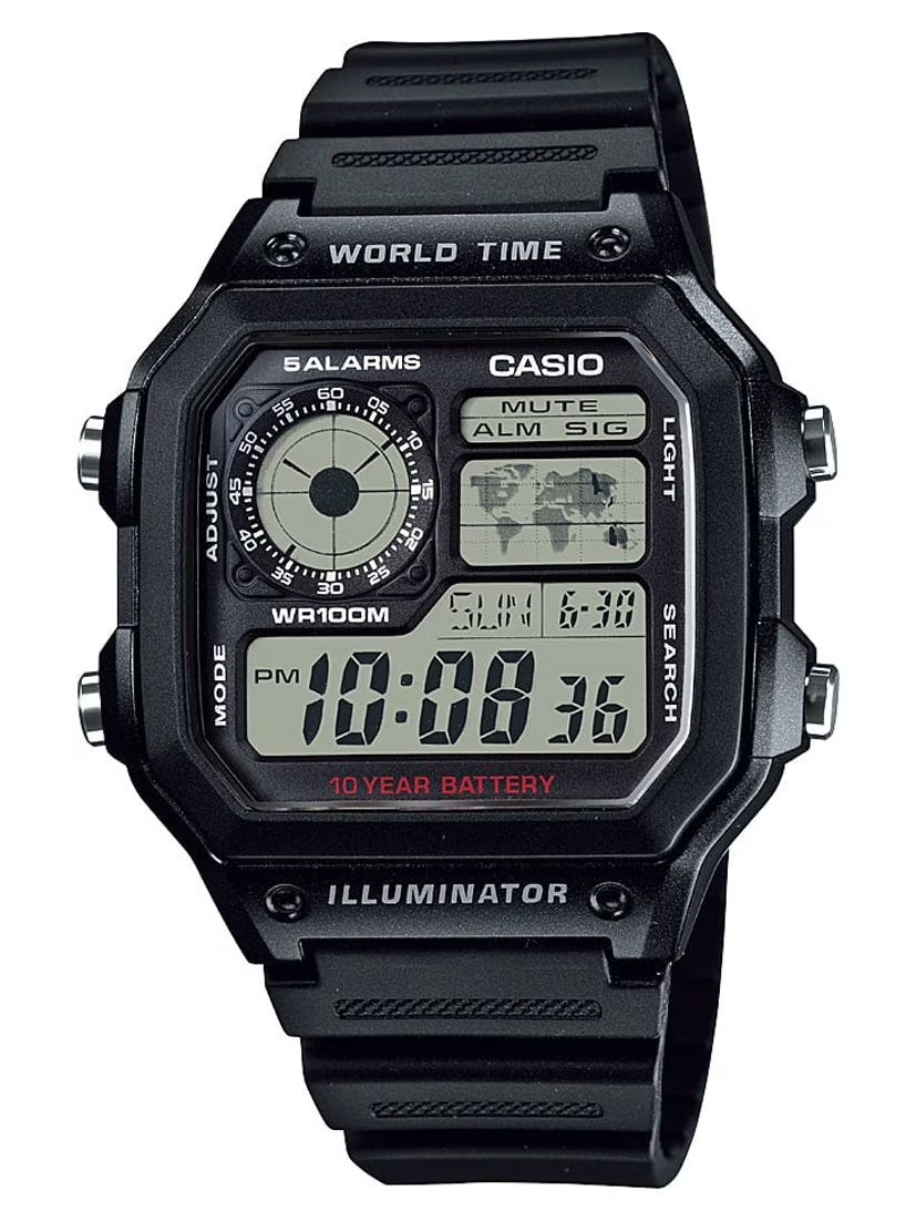 Adult Men'S Digital Resin Square Plastic Watch AE1200WH-1A – Royal ...